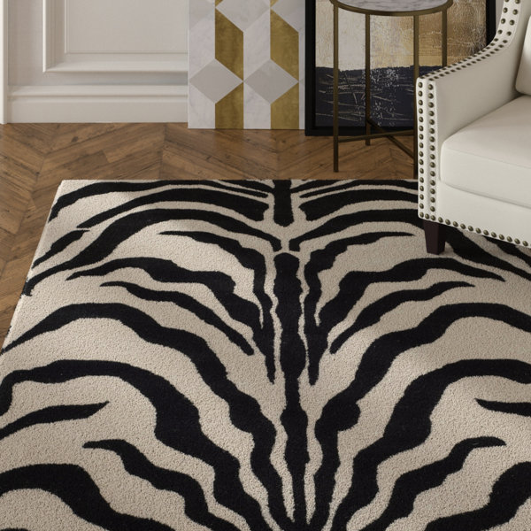 Wool-zebra-rug | Wayfair
