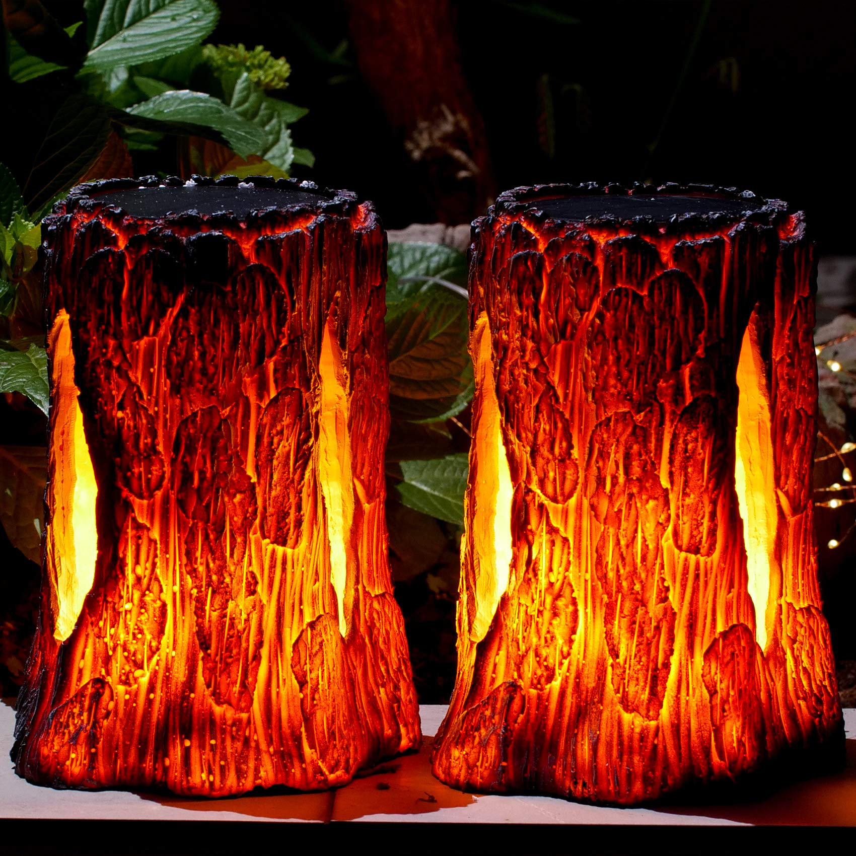 Arlmont & Co. Solar Lights Outdoor,Stump On Fire Torch Lights ...