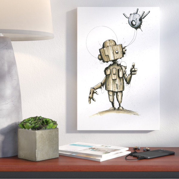 Wrought Studio 'Ink Bot 1.0' Giclee Watercolor Painting Print on Canvas ...