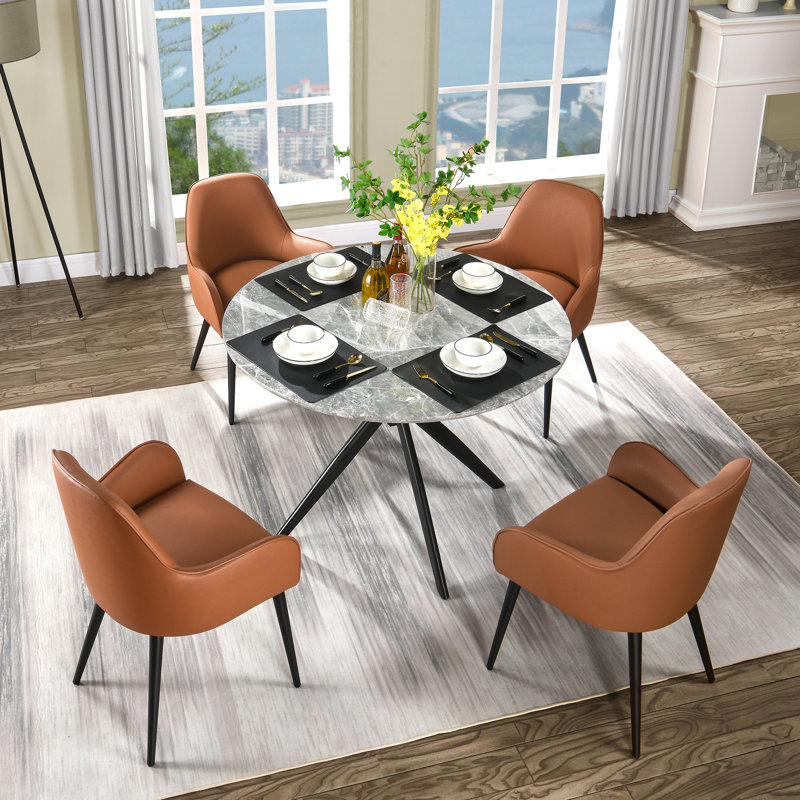 17 Stories Tushima Arm Chair Dining Chair (Set of 4) | Wayfair