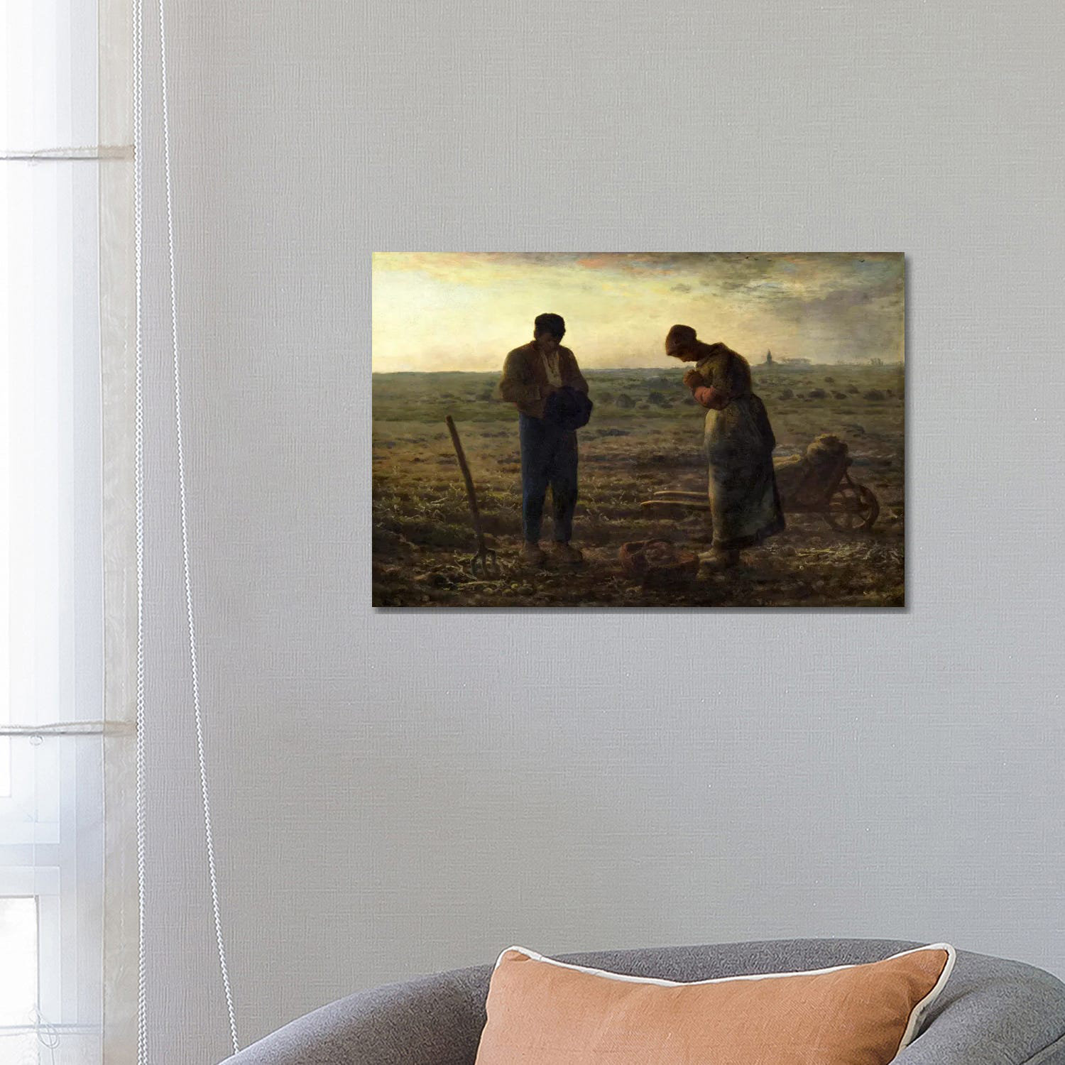 East Urban Home The Angelus by Jean-Francois Millet - Wrapped Canvas ...
