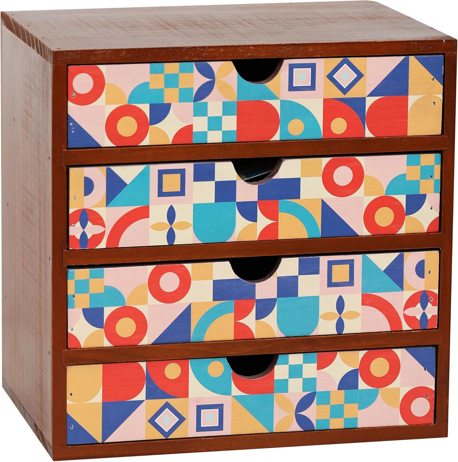 Wrought Studio™ Modern Colorful Geometric Wooden Desk Organizer - 4 ...