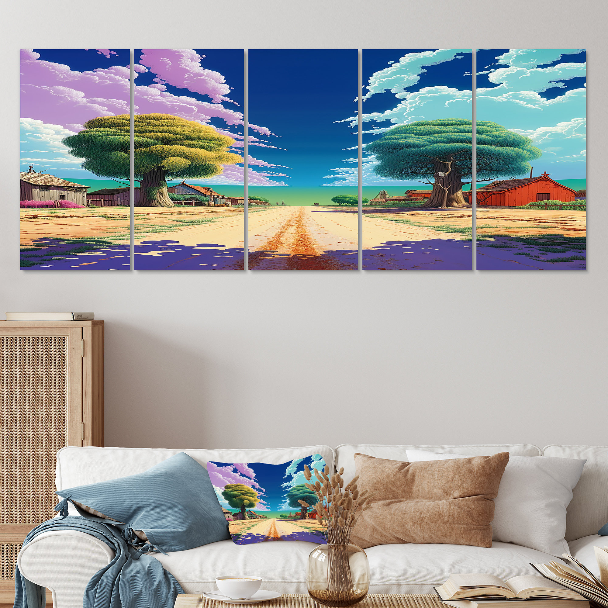 Lark Manor™ Peace Trees Town Street - Countryside Wall Art For Living ...