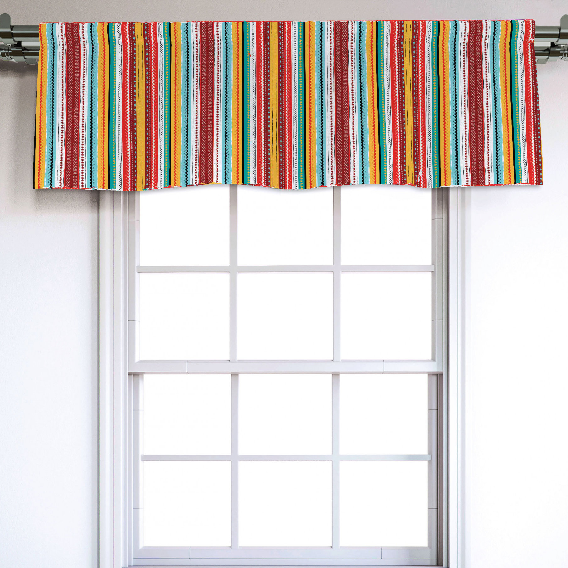 Ambesonne Bohemian Stripe 54" Window Valance | Wayfair