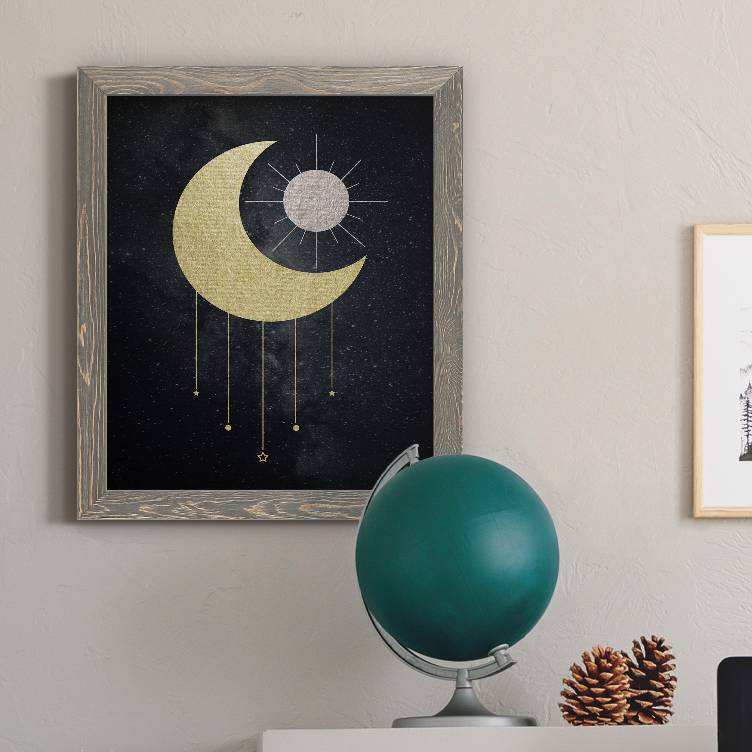 Mercer41 Jeweled Moon - Picture Frame Print on Canvas | Wayfair