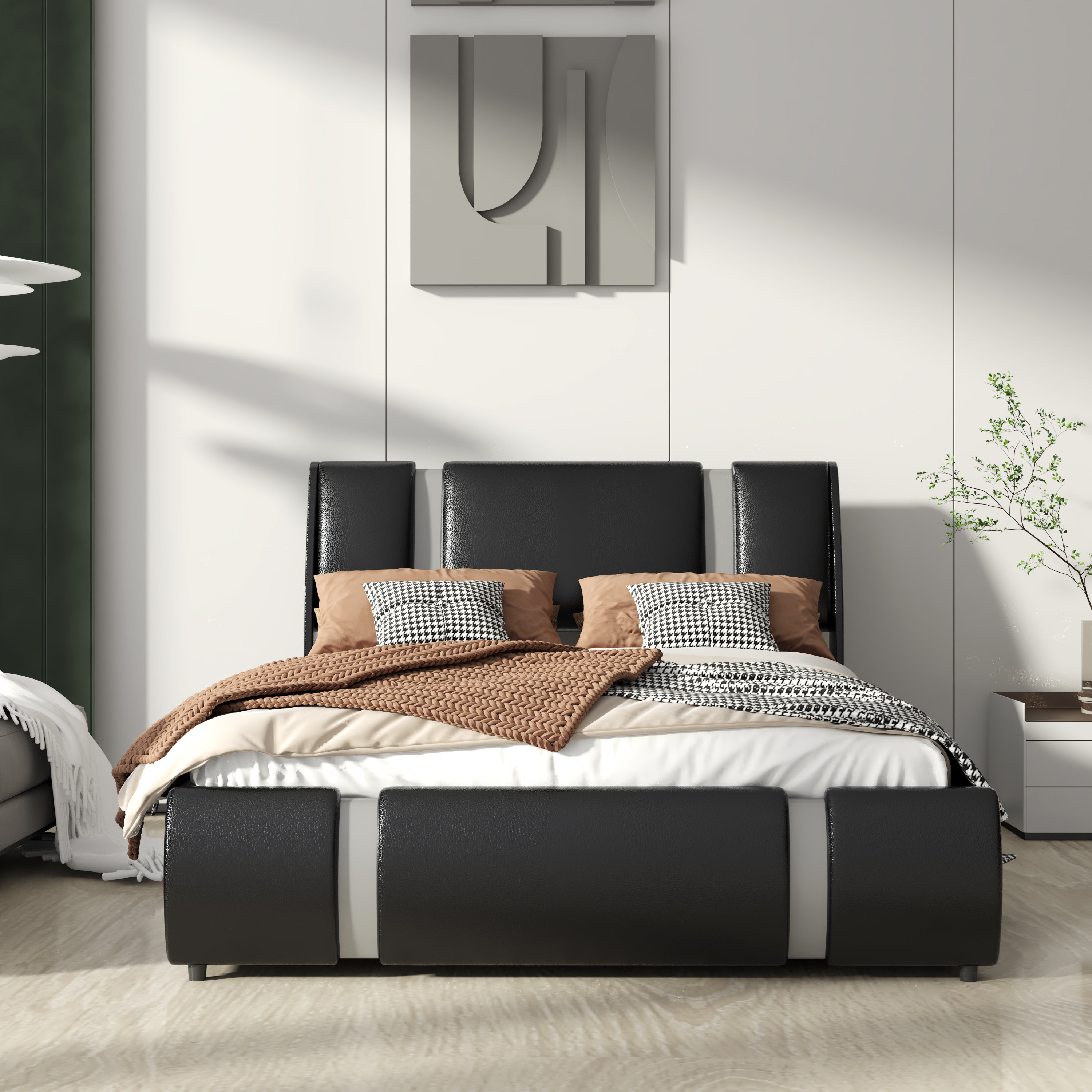 Ivy Bronx Keyshon Vegan Leather Sleigh Storage Bed | Wayfair