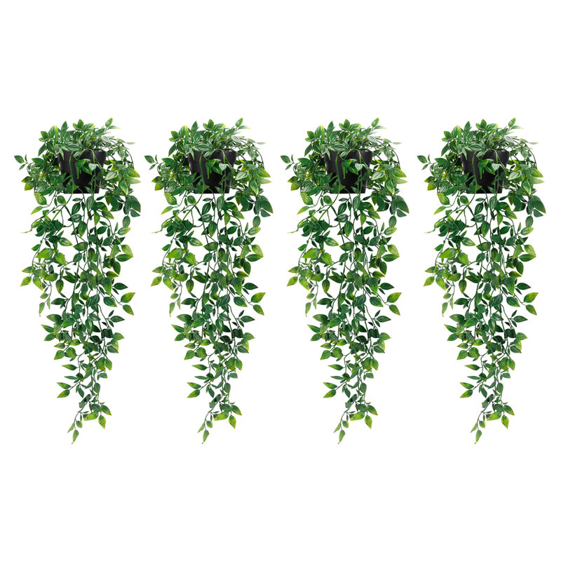 Primrue Faux Foliage Plant in Pot (Set of 4) | Wayfair