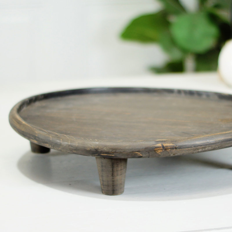 Gracie Oaks Wood 16 in. Gray Round Riser | Wayfair