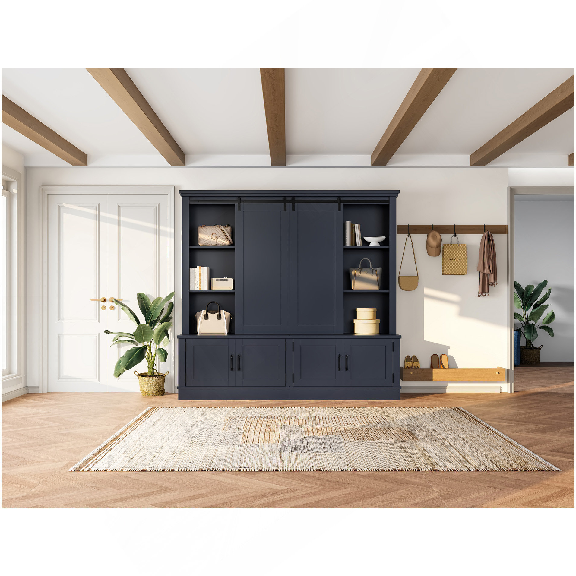 August Grove® The Multifunctional Entryway Cabinet Features Sliding ...