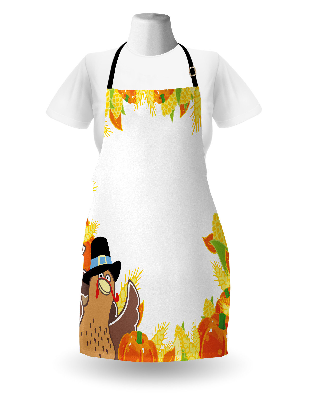 The Holiday Aisle® Thanksgiving Apron Unisex, Corn and Pumkin, Adult ...