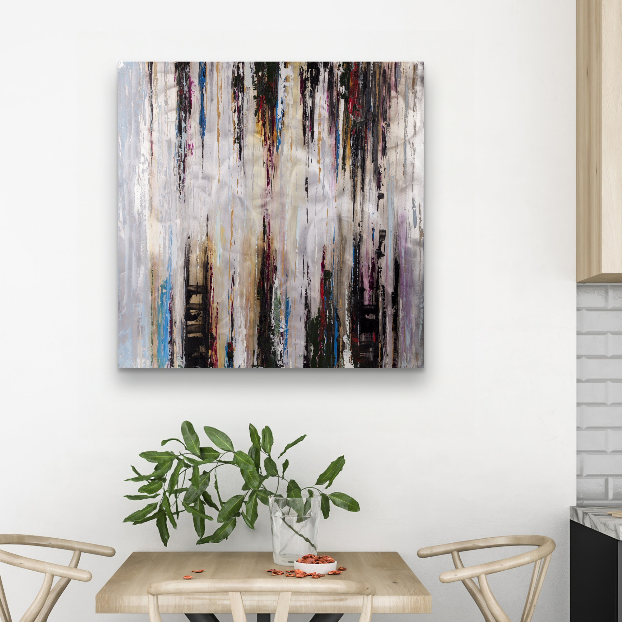 Begin Edition International Inc. Abstract runny paint - 32"x32" art on ...