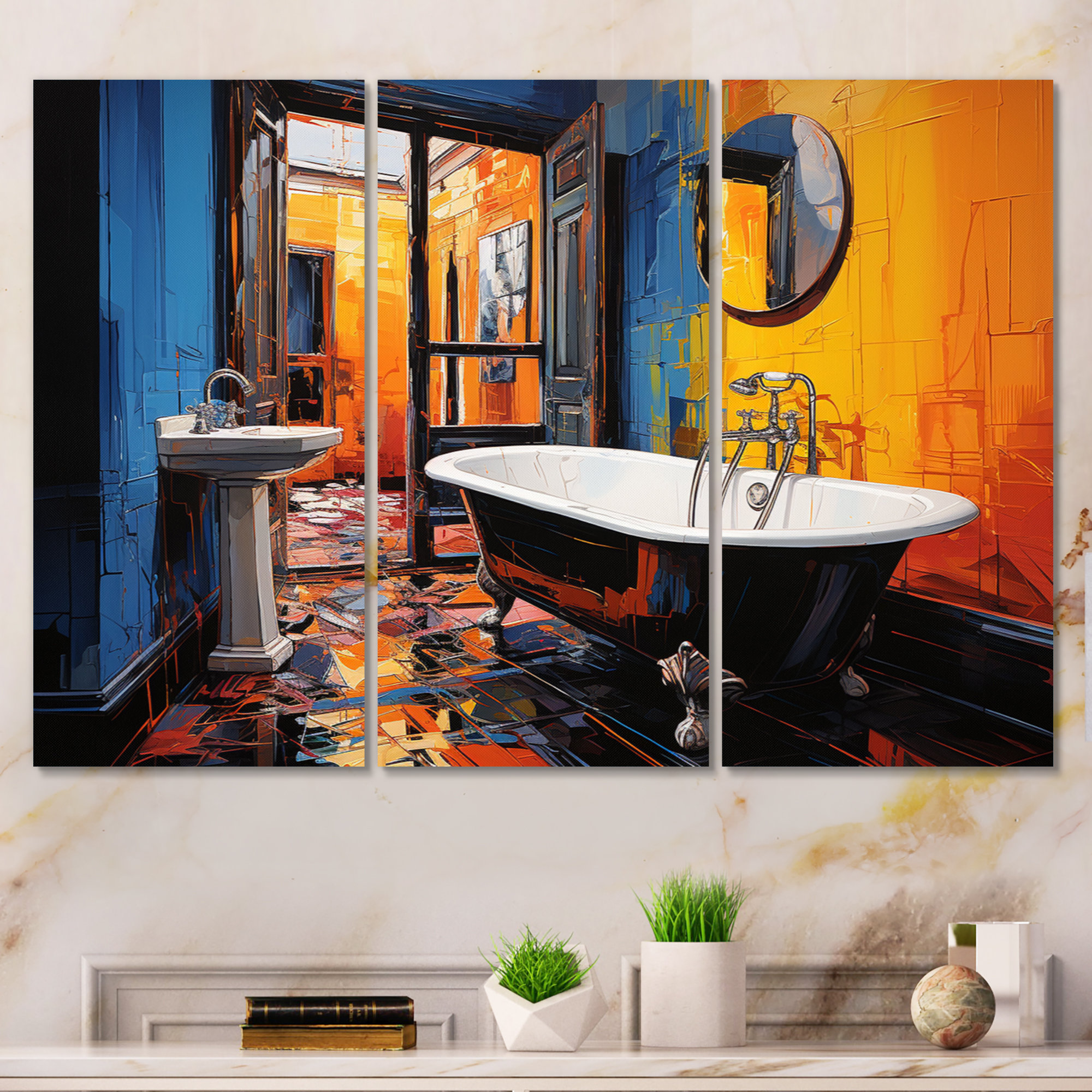 Winston Porter Bathroom Bold And Modern I - Bath & Laundry Canvas Wall ...