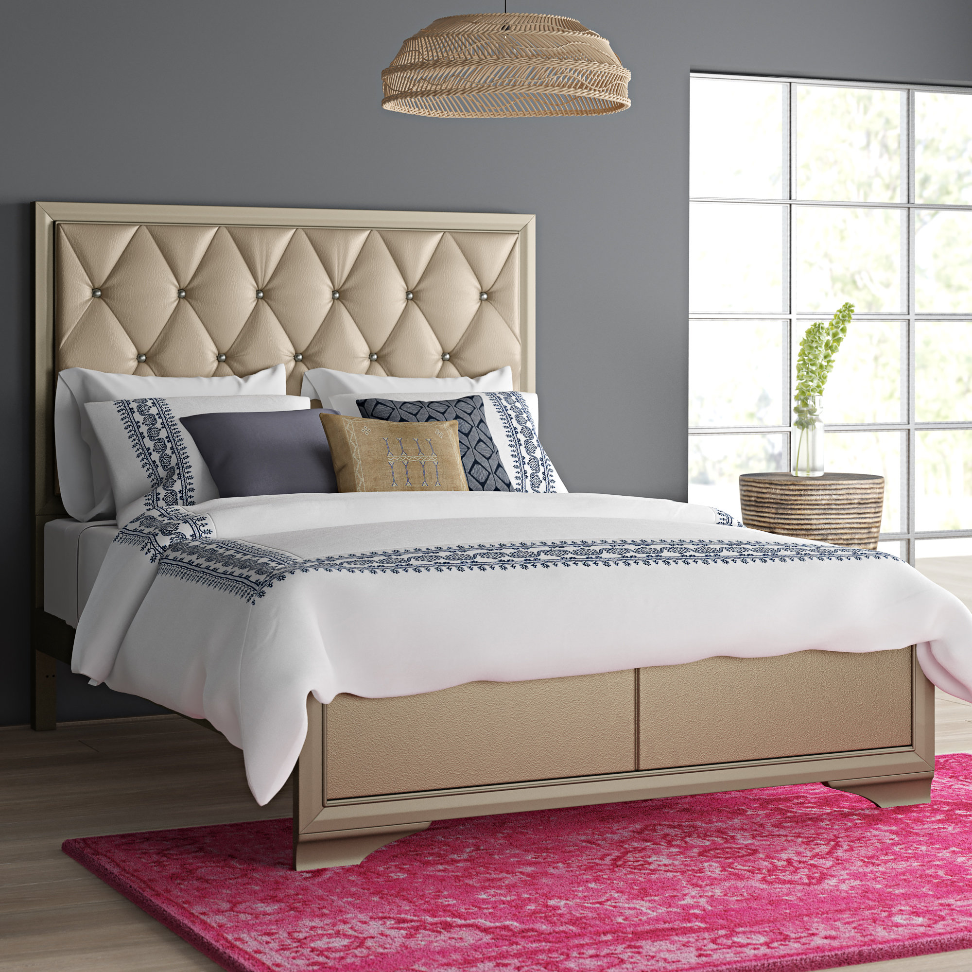 Willa Arlo™ Interiors Millom Upholstered Standard Bed & Reviews | Wayfair