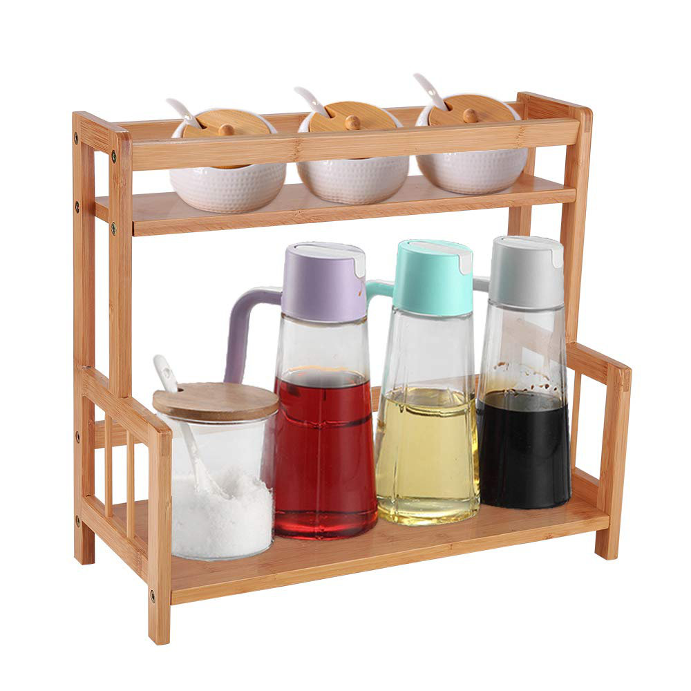 Ophelia & Co. 2 Tier Bamboo Spice Rack Organizer Kitchen Countertop ...