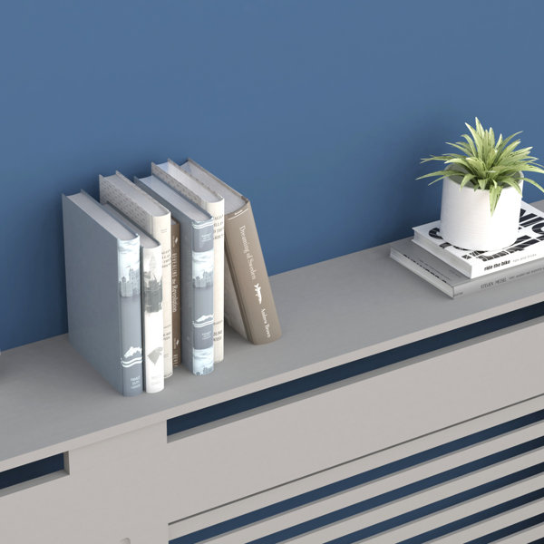 LUVODI Wooden High Radiator Cover Wood Cabinet Grey Large Horizontal ...