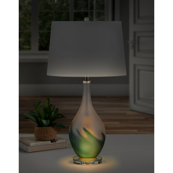 Medallion Lighting Glass USB Table Lamp | Wayfair