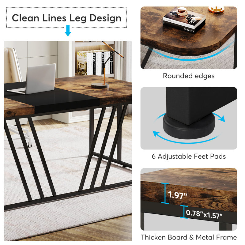 Mercer41 Kristos 63'' Executive Desk & Reviews | Wayfair