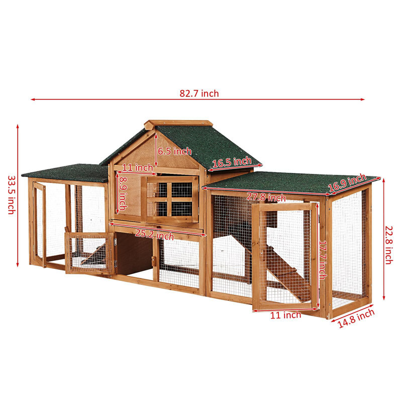Archie & Oscar™ Wooden Rabbit Hutch, Outdoor Chicken Coop | Wayfair