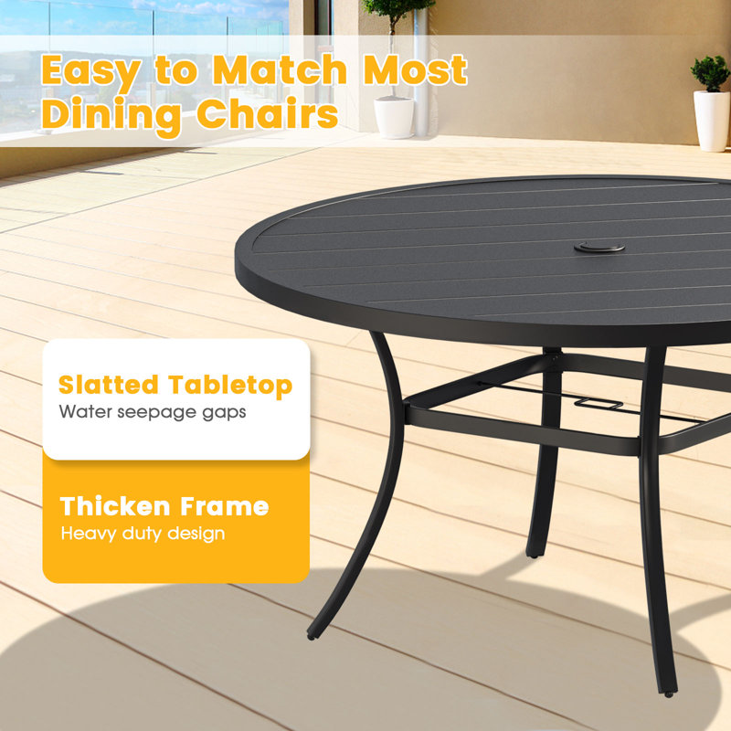 Lark Manor™ Patio Metal 60 L x 60 W Outdoor Round Dining Table | Wayfair