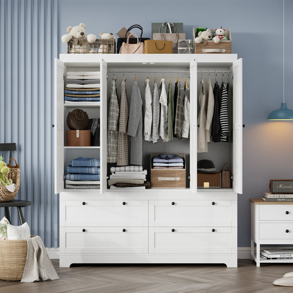 Latitude Run® Extra-Large Modular Wardrobe Armoire With Hanging Rods ...