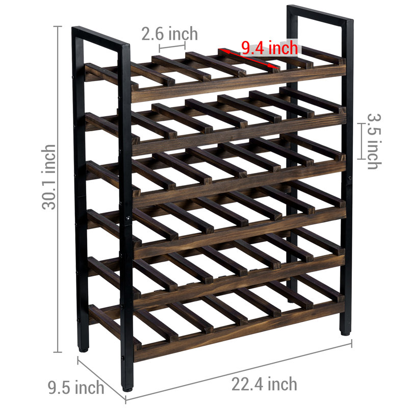 Millwood Pines Catelaya 36 Bottle 6 Tier Floor Wine Bottle Rack in ...