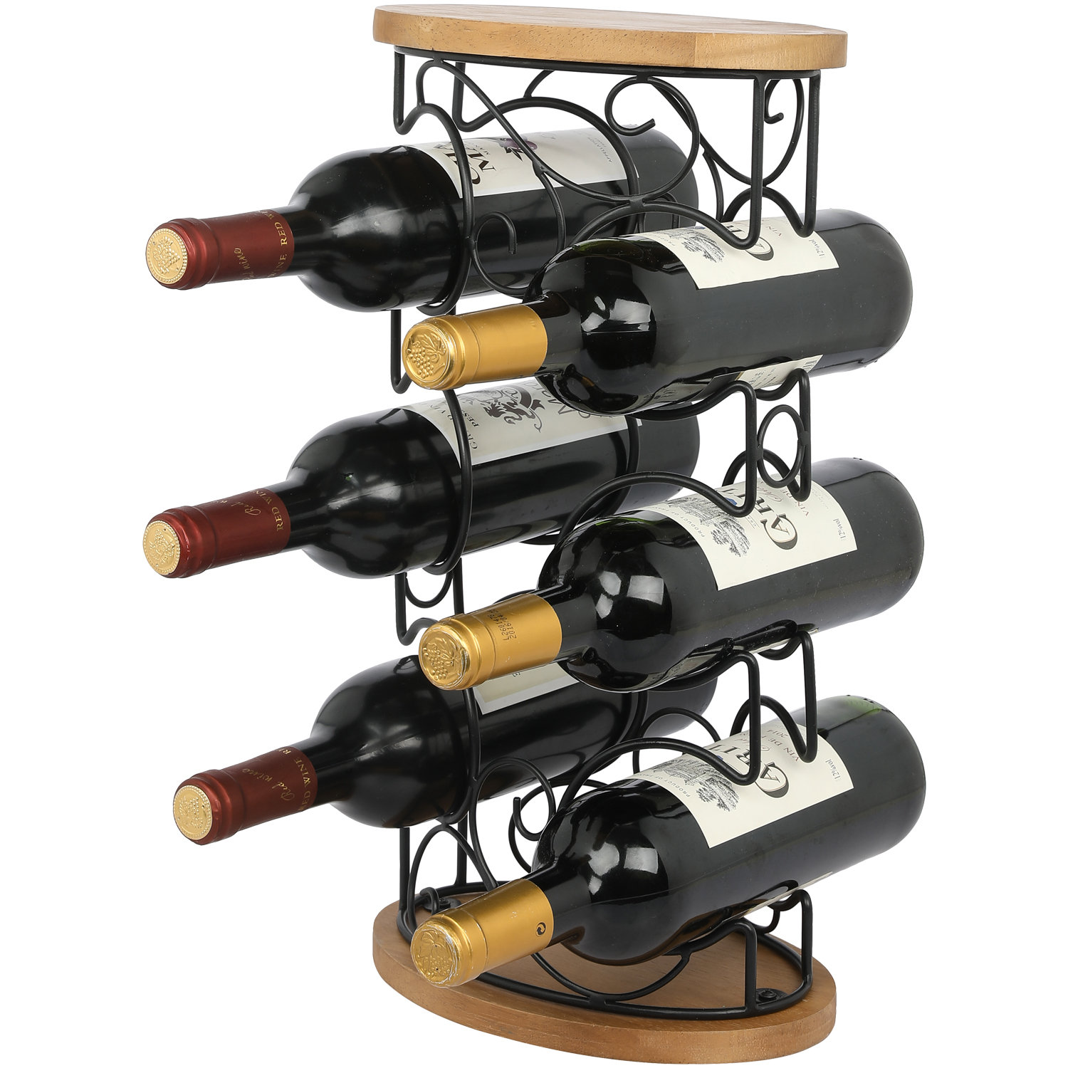 Williston Forge Tabletop Decorative Wine Bottle Holder Storage Rack ...