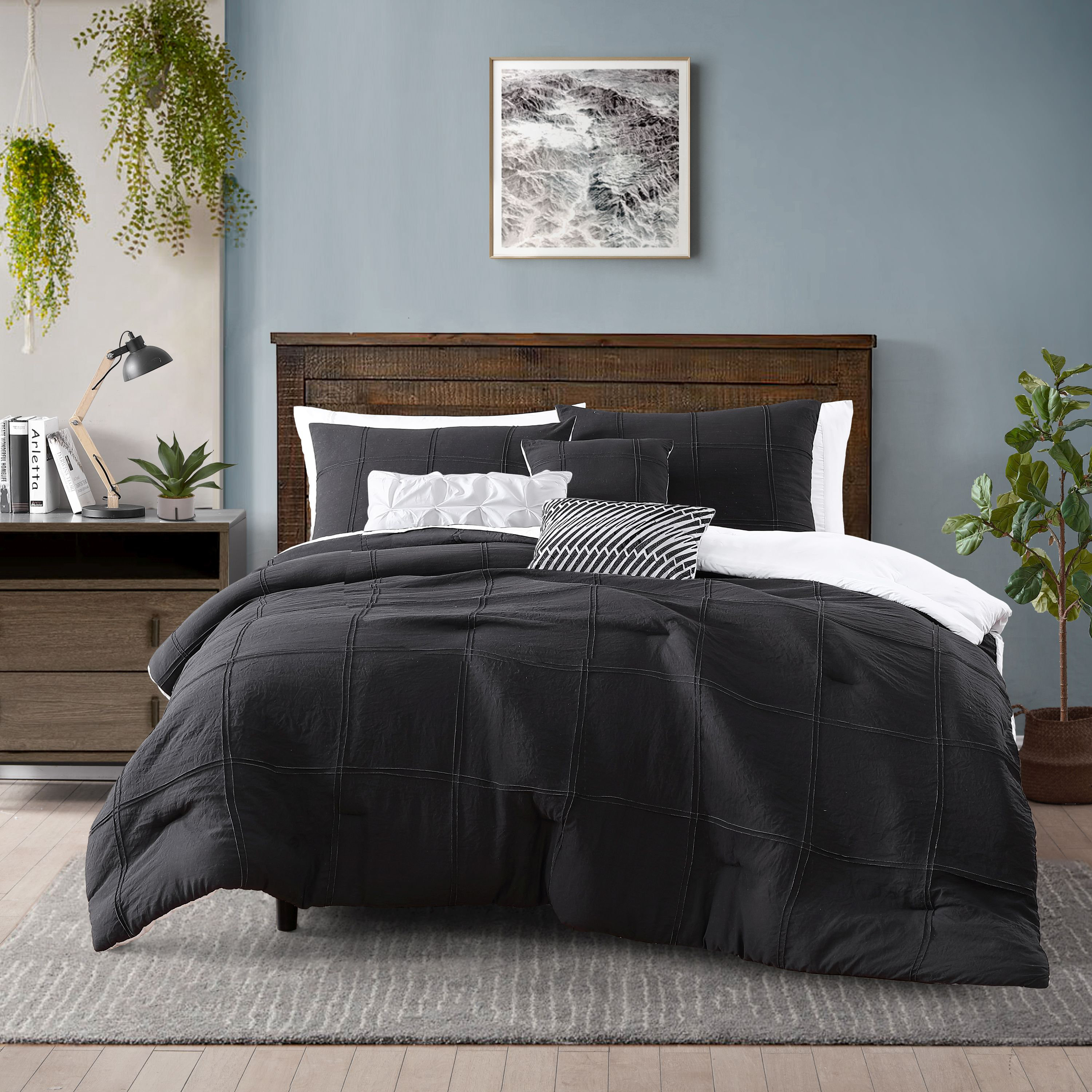 Geneva Home Fashion Microfiber Reversible Comforter Set | Wayfair