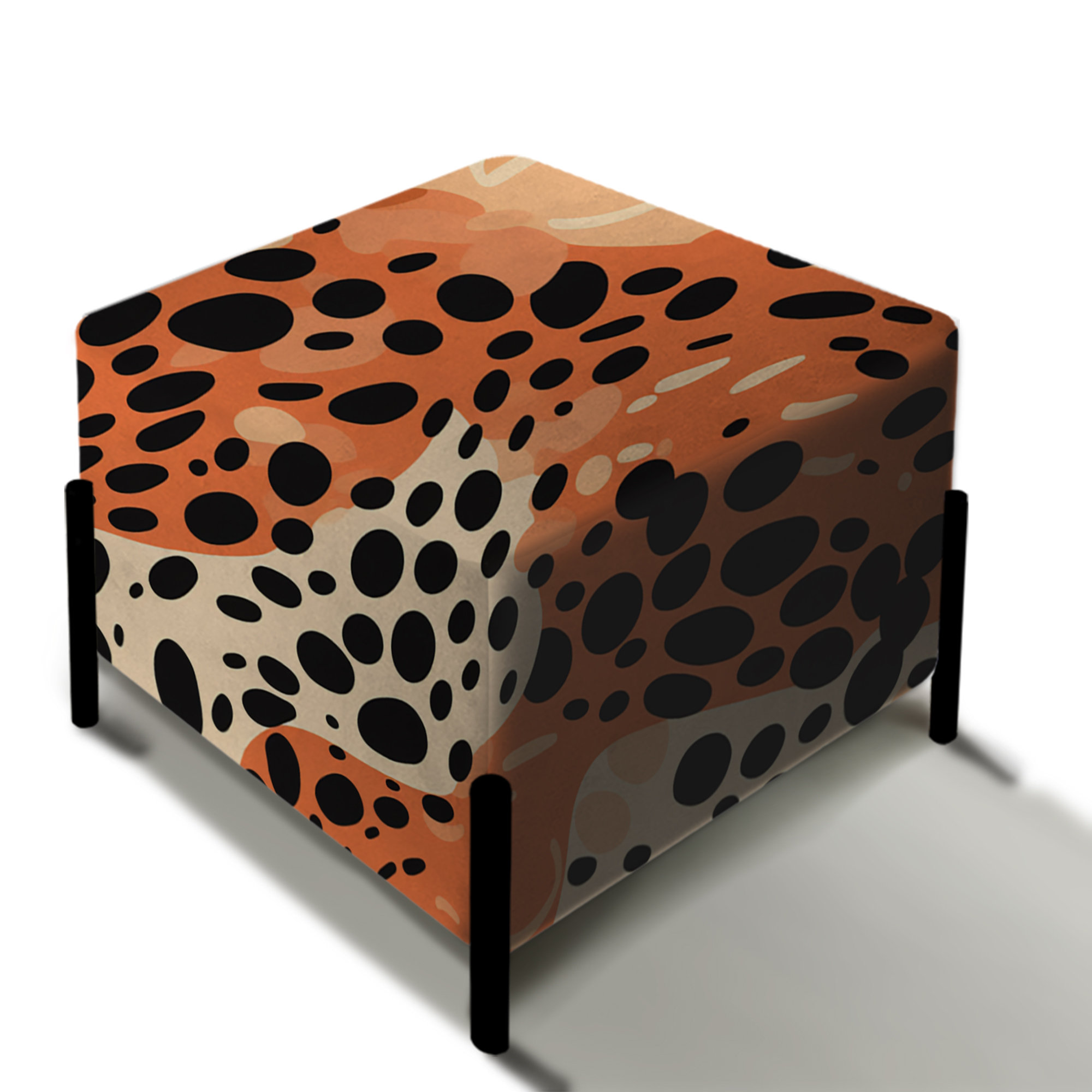 Design Art Sunset Color Cheetah Spots - Animal Print Square Ottoman ...