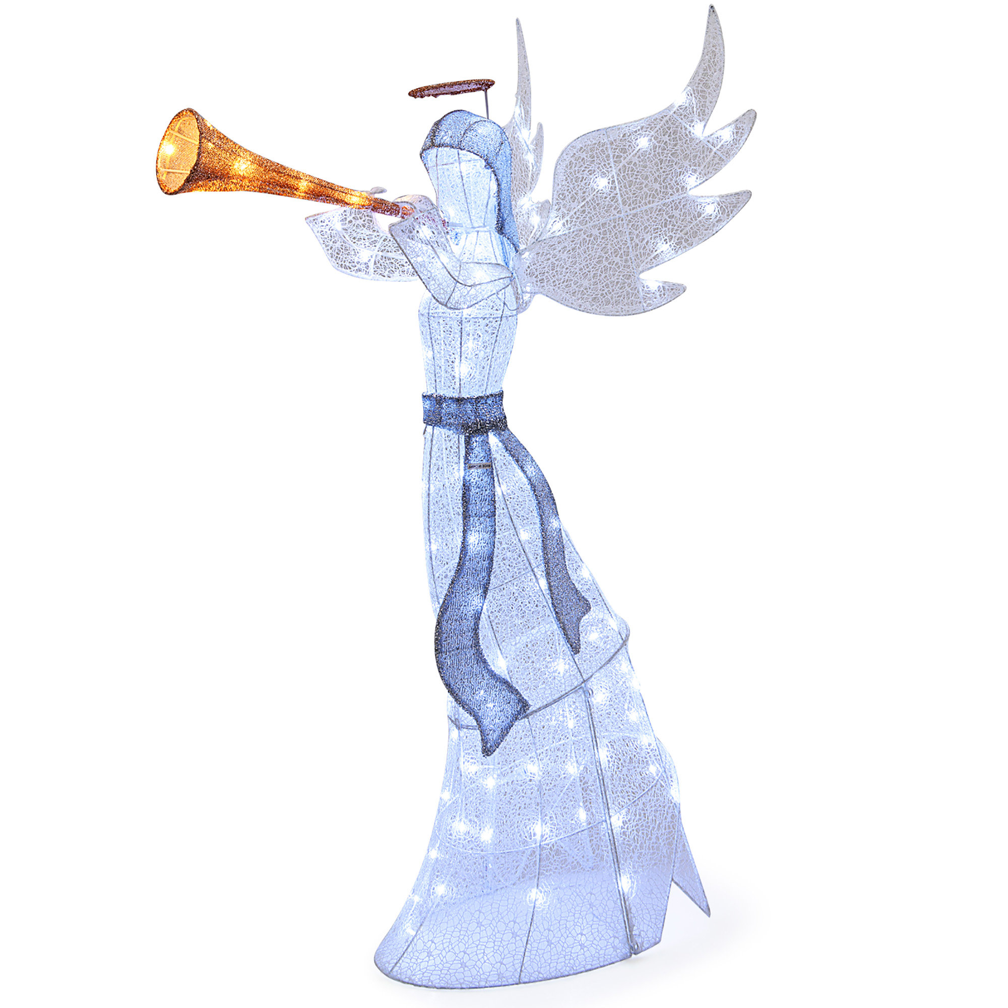 The Holiday Aisle® 5 FT Lighted Trumpeting Angel Light-up Christmas ...