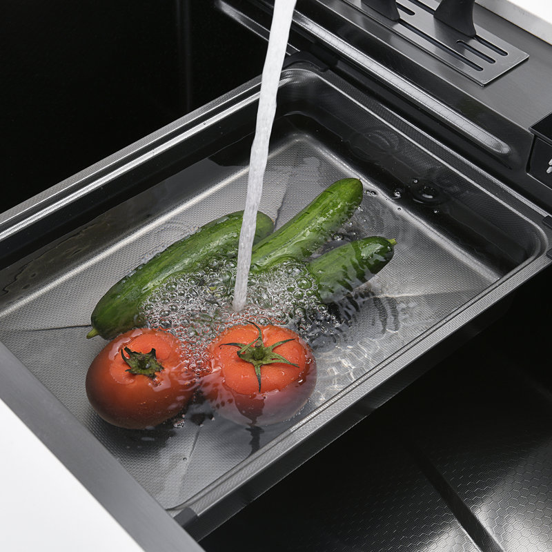 Lefton 304 Stainless Steel Waterfall Kitchen Sink Set with Temperature ...