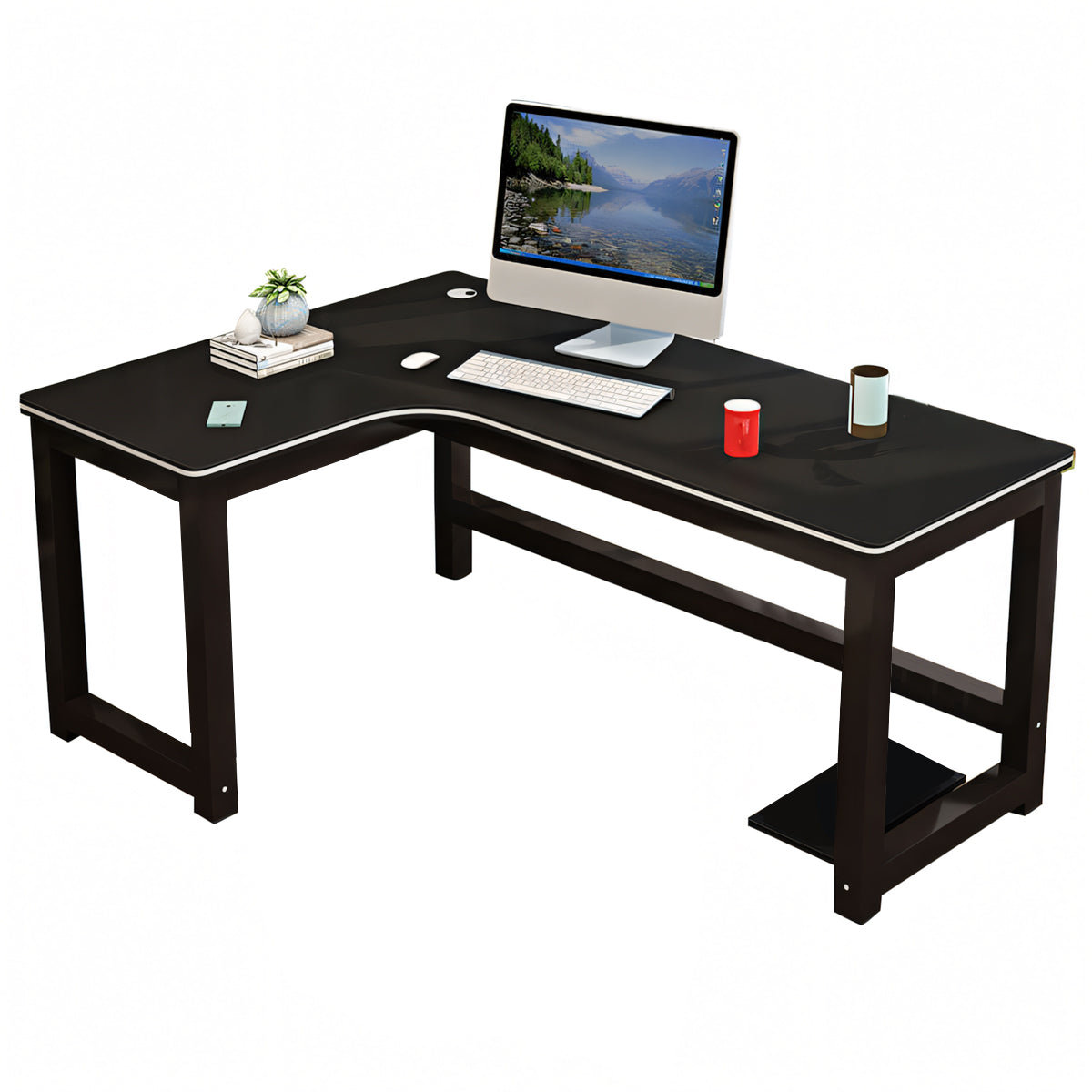 Latitude Run® Premium Left Corner L-Shaped Ergonomic Computer Desk With ...
