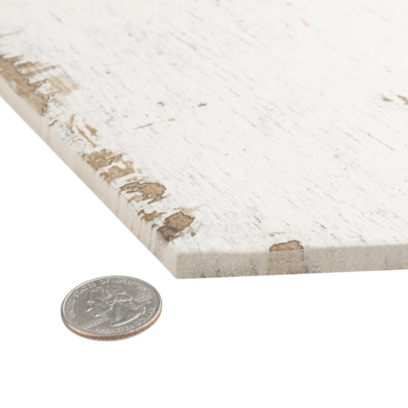 Merola Tile Retro Hex 14" x 16" Porcelain Wood Look Wall & Floor Tile ...
