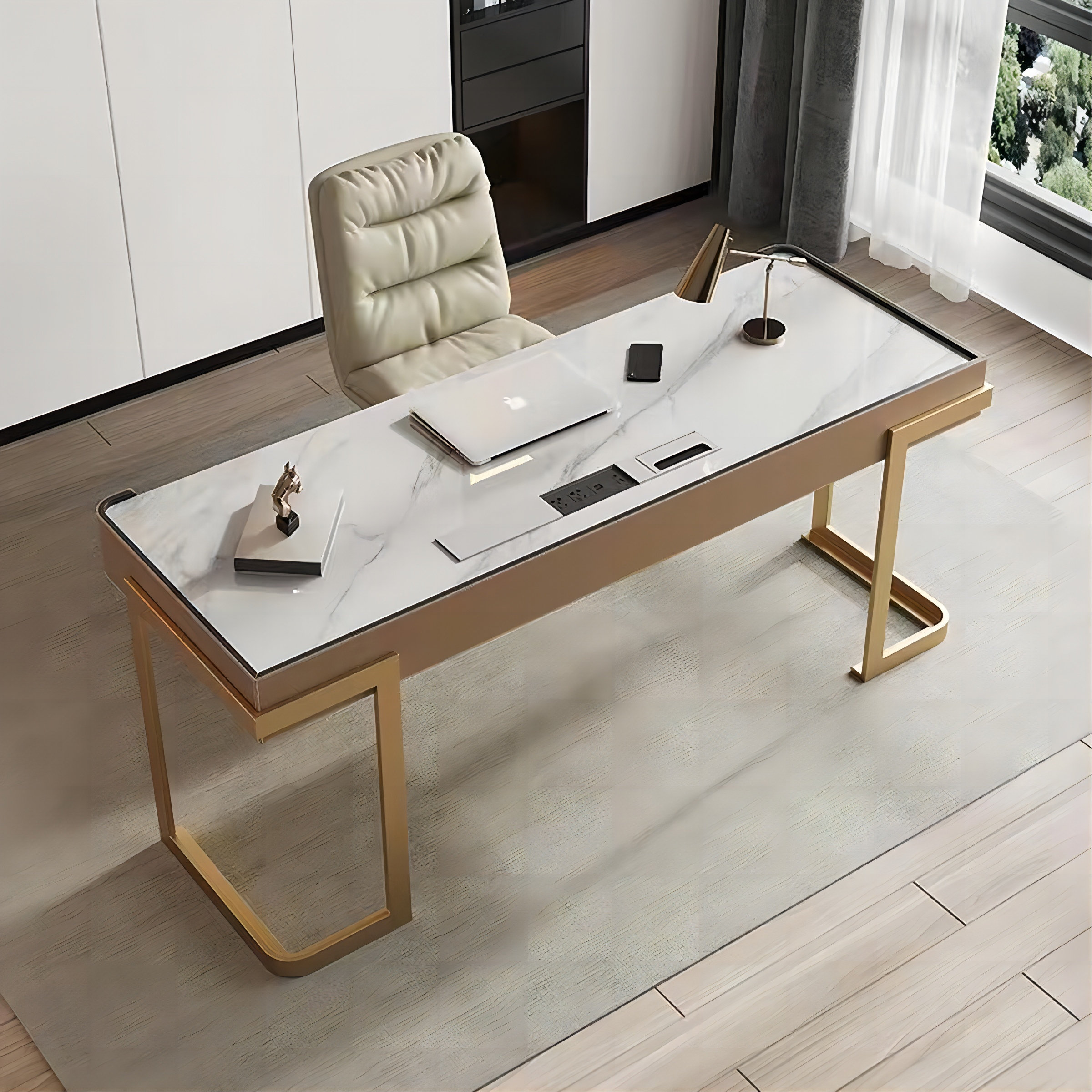 Everly Quinn Arjean 2 Desk And Chair Set Office Set with Chair | Wayfair