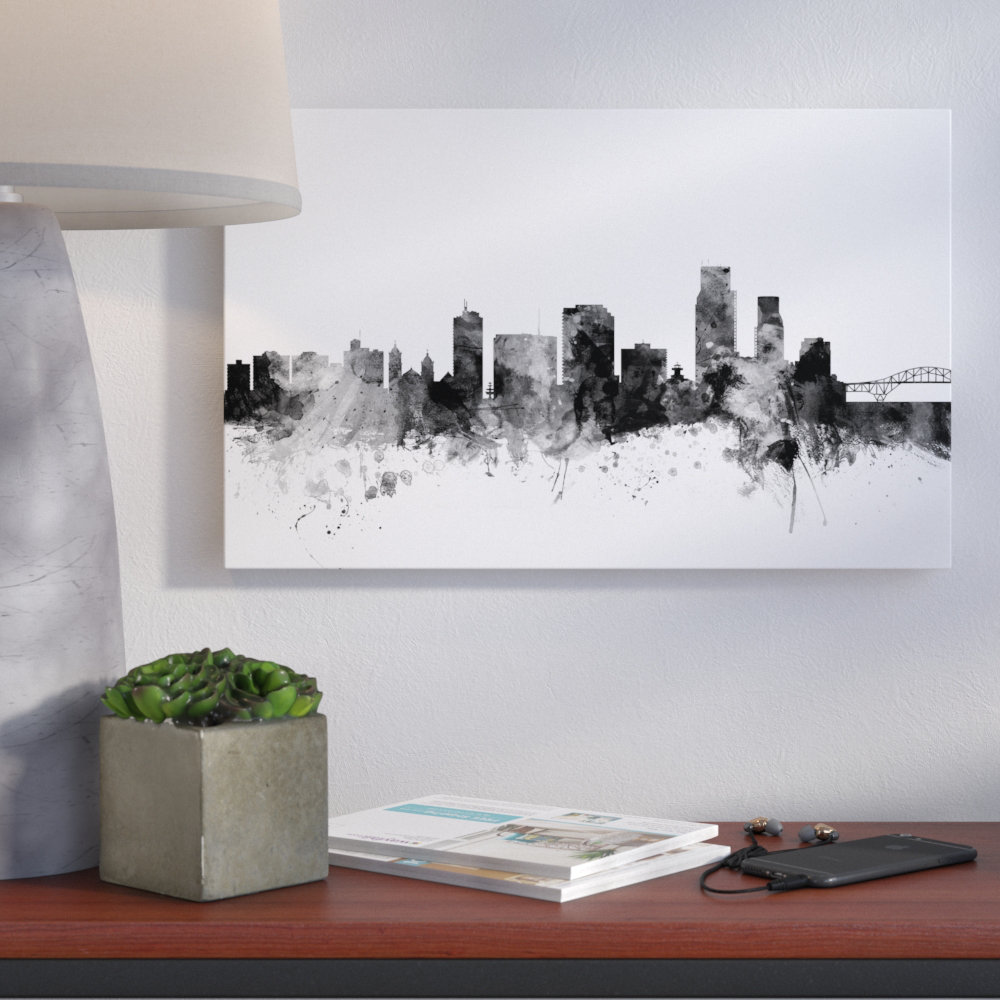 Ivy Bronx 'Corpus Christie TX Skyline' Graphic Art Print on Wrapped ...