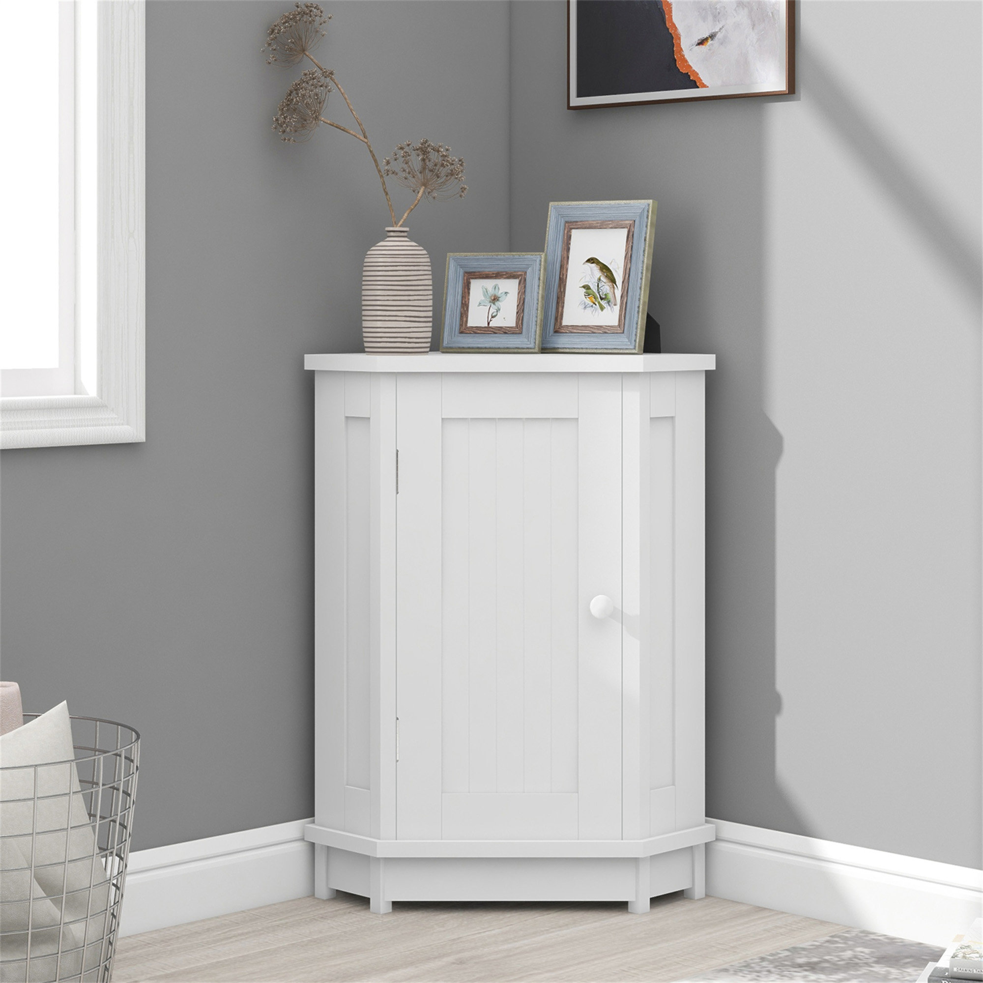 Latitude Run® Bathroom Cabinet Triangle Corner Storage Cabinet With ...
