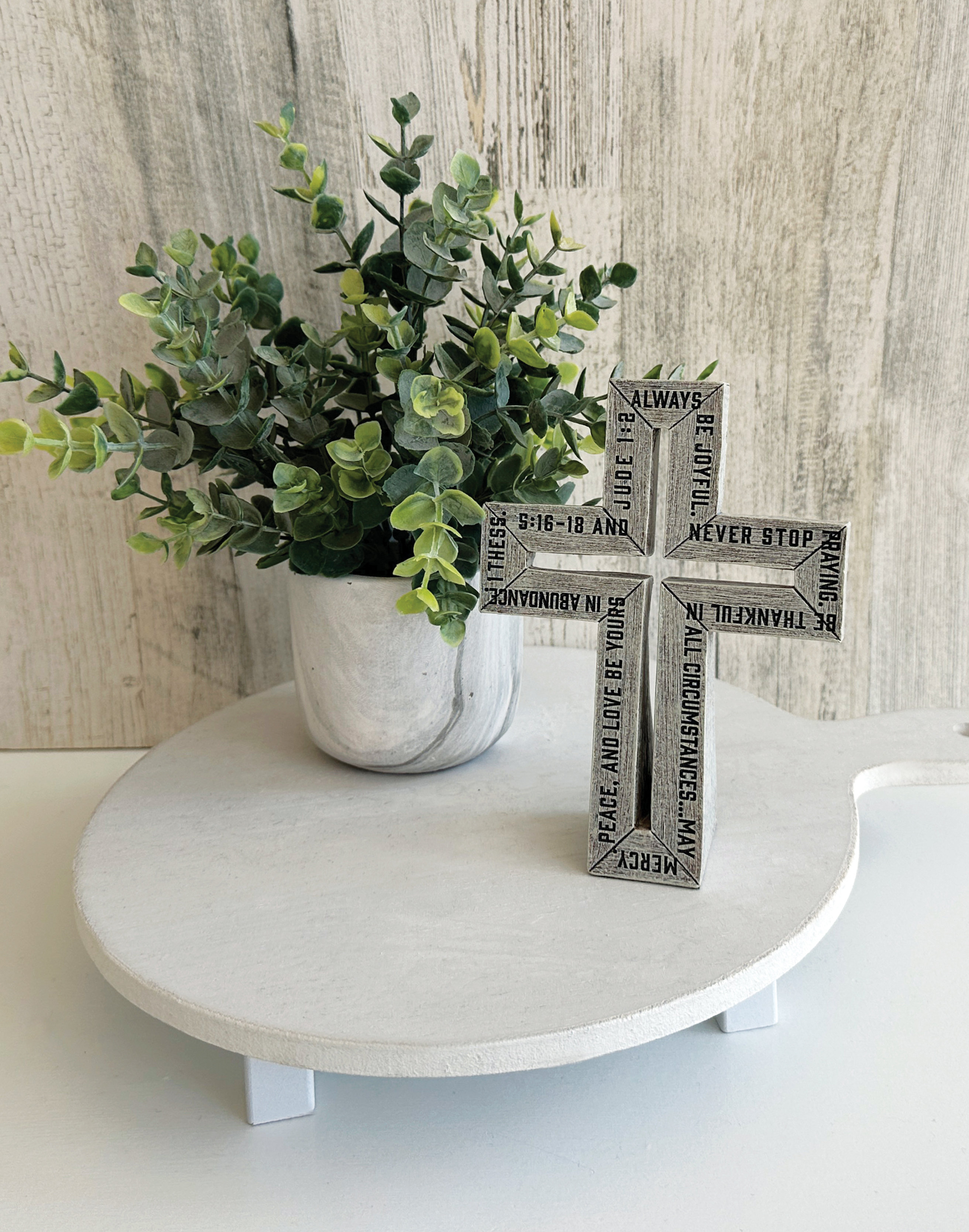 Trinx Gainsborough Tabletop Cross Rustic Finish Be Joyful | Wayfair