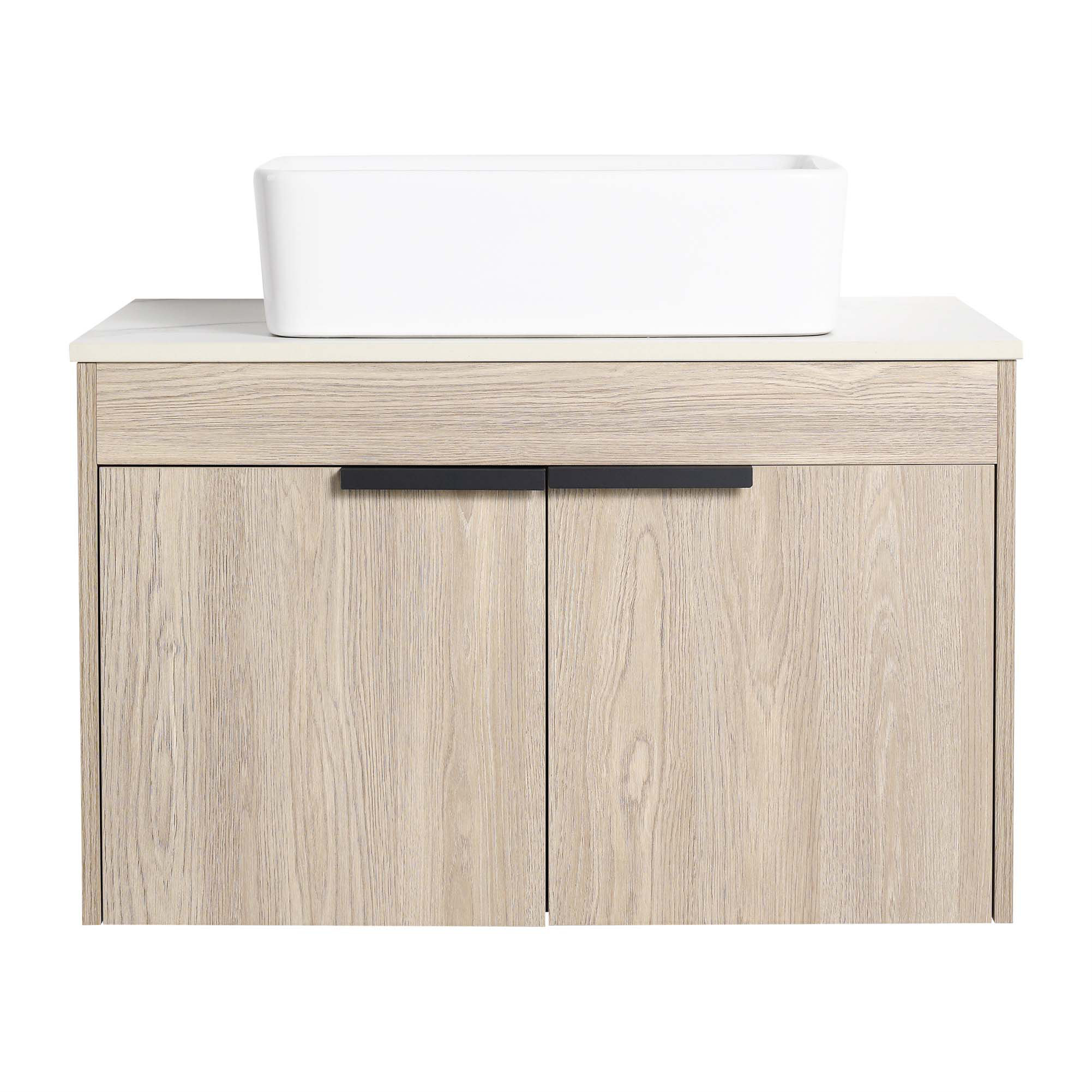 Ebern Designs Modern Design Float Bathroom Vanity With Ceramic Art Sink ...
