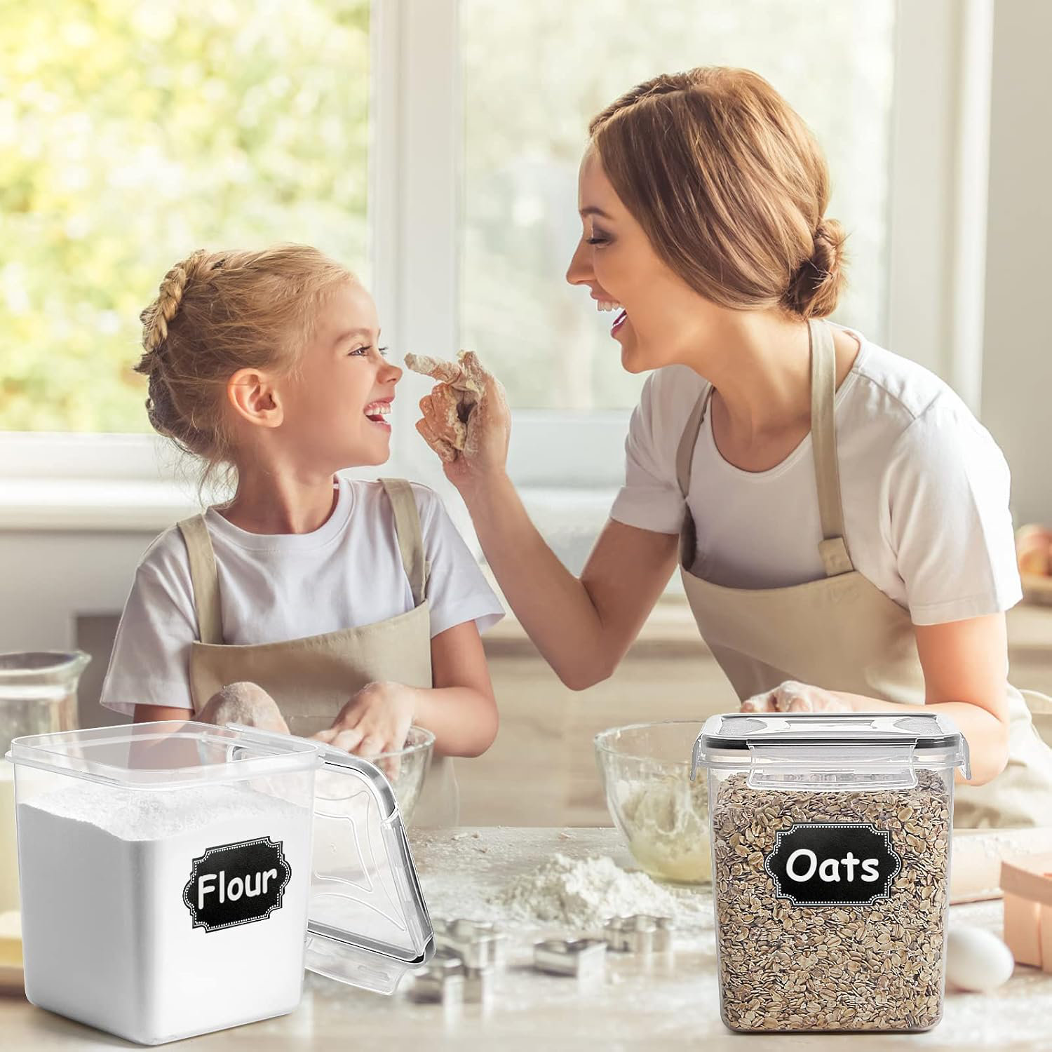 Prep & Savour Cereal Container Food Storage Containers, Airtight Dry ...