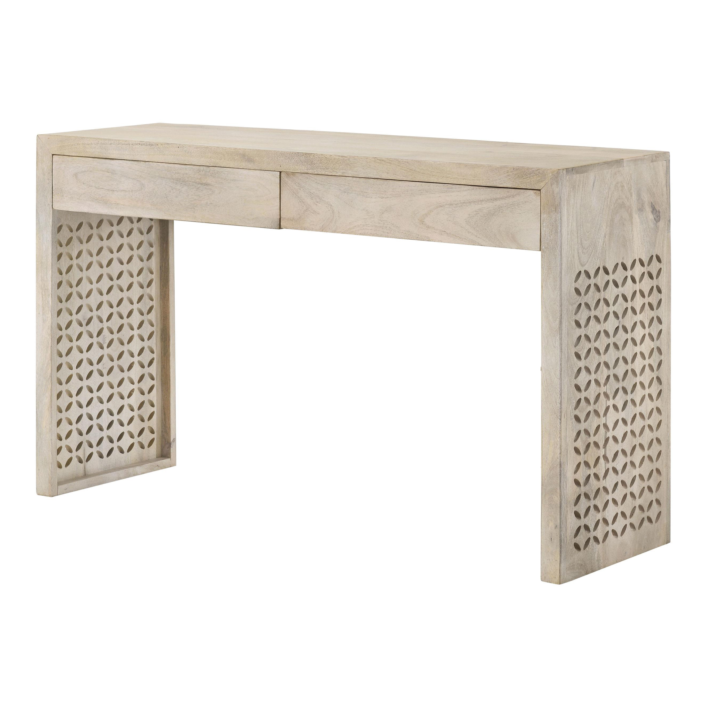 Gracie Oaks 2-drawer Wood Entryway Console Table White Washed | Wayfair