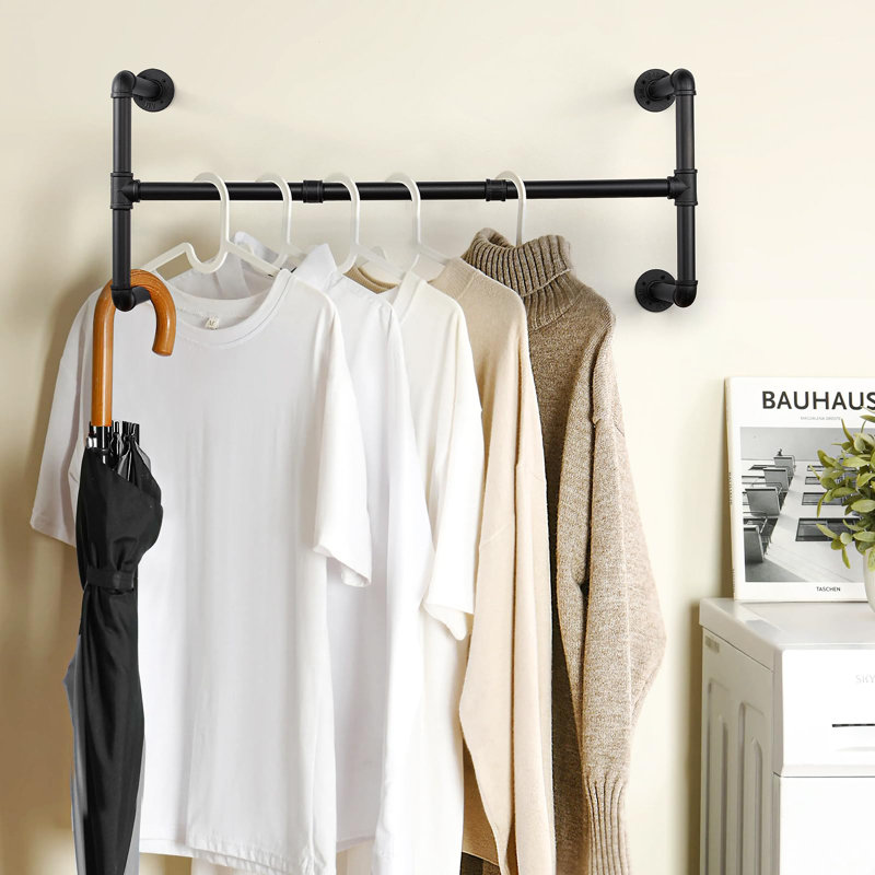 Williston Forge Kadezia Metal Wall Mounted Clothes Rack | Wayfair