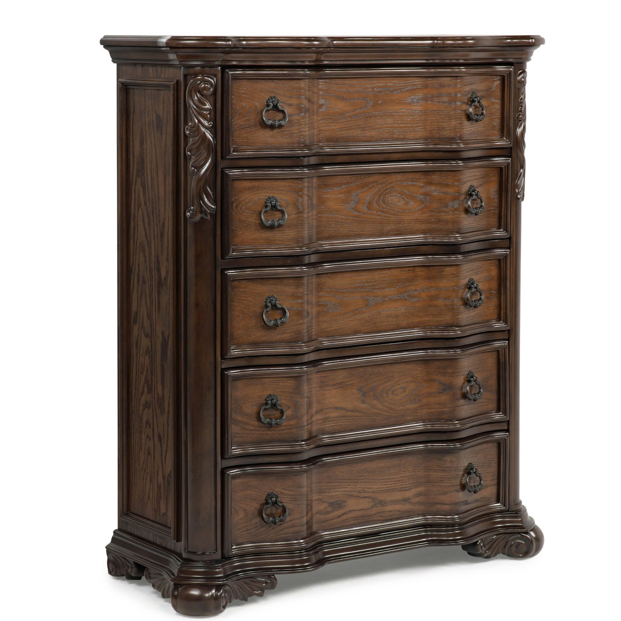 Bloomsbury Market 1Pc Genuine Marble Top Five Drawers Chest Intricate ...