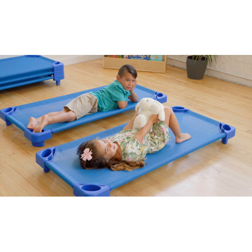 ECR4Kids Stackable Kiddie Cot, Classroom Furniture, Blue, 6-Pack ...
