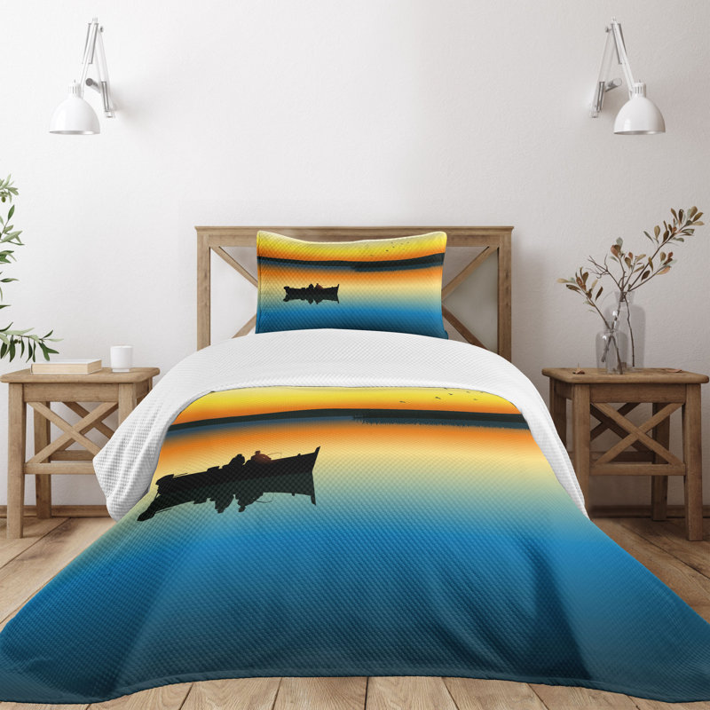 Ambesonne Nature Bedspread Sunset at Lake | Wayfair