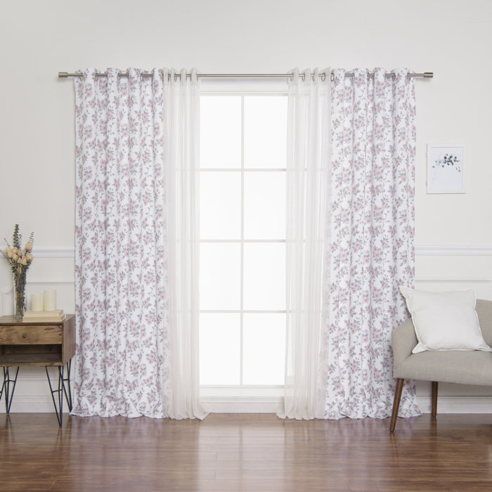 One Allium Way® Carmona Polyester Semi-Sheer Curtain Pair | Wayfair