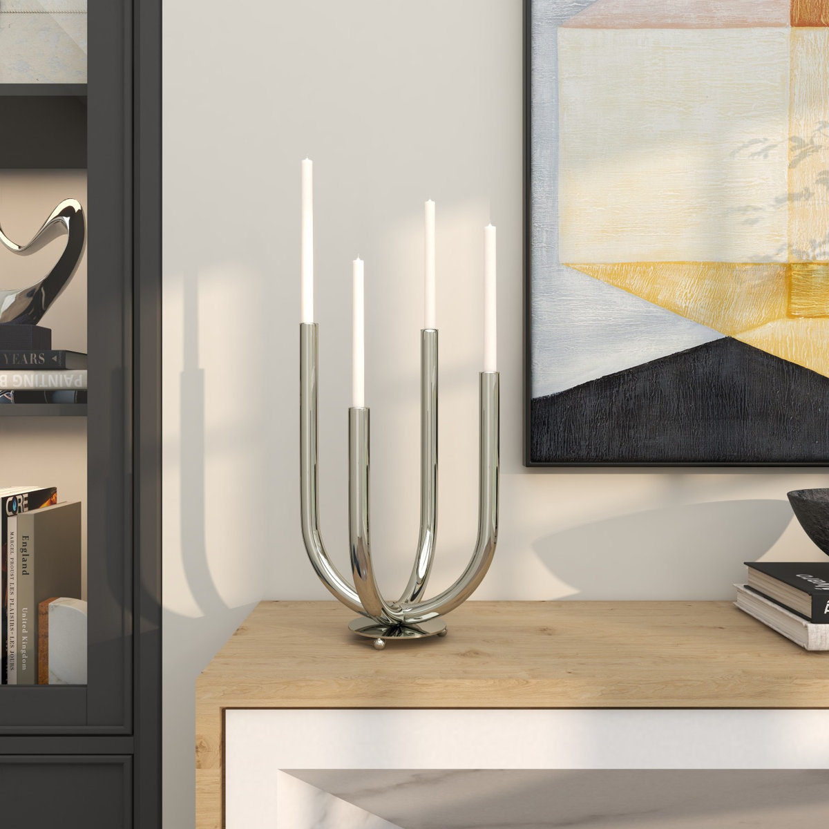 AllModern Bianca Stainless Steel Tabletop Candelabra & Reviews | Joss ...