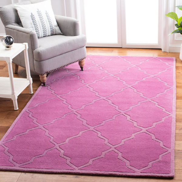 Red Barrel Studio® Handmade Wool Dark Pink Rug | Wayfair