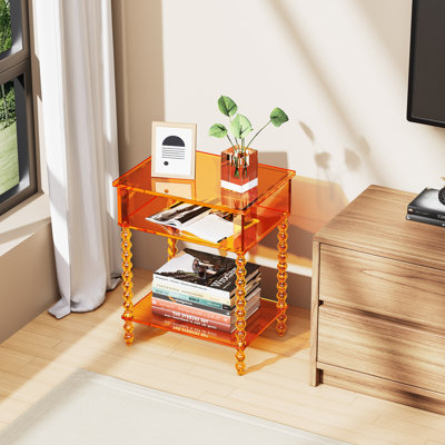 acrylic bedside table orange