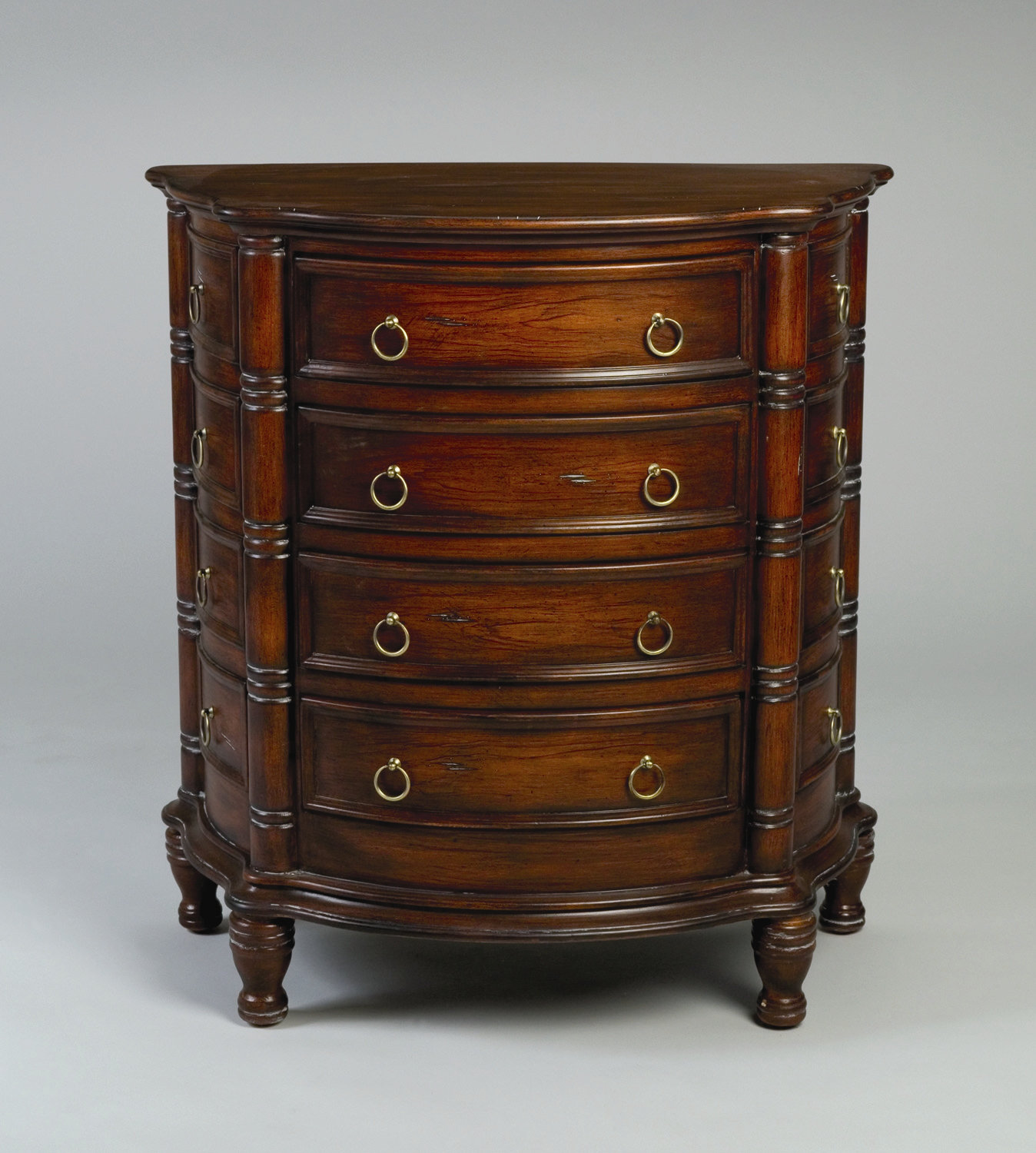 AA Importing Half Round Cabinet in Medium Brown | Wayfair