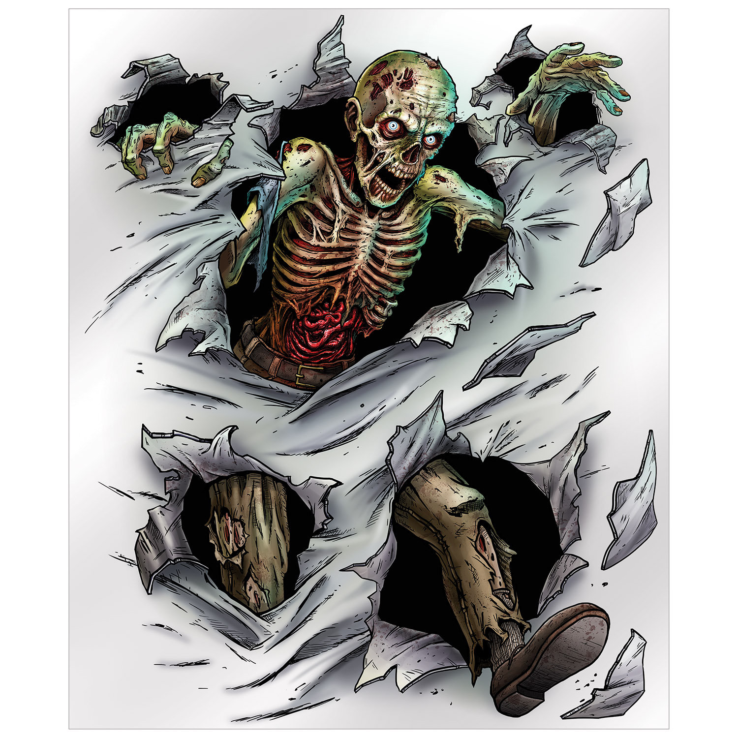 The Holiday Aisle® Halloween Zombie Insta-Mural | Wayfair