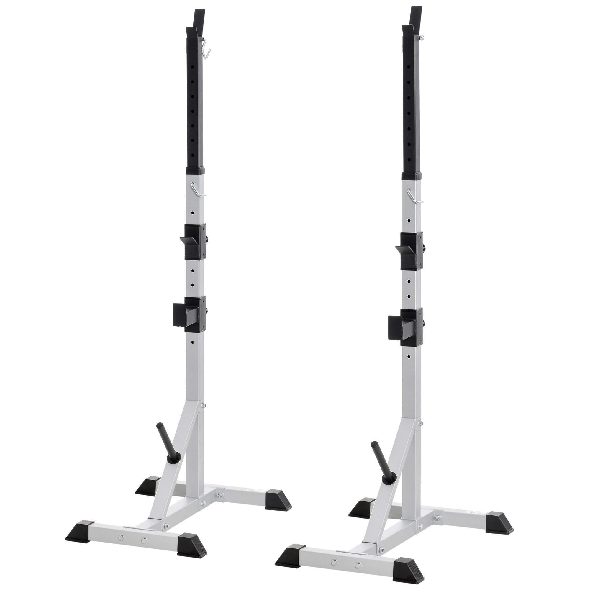 17 Stories Soozier 2-Piece Pair Steel Height Adjustable Barbell Squat ...
